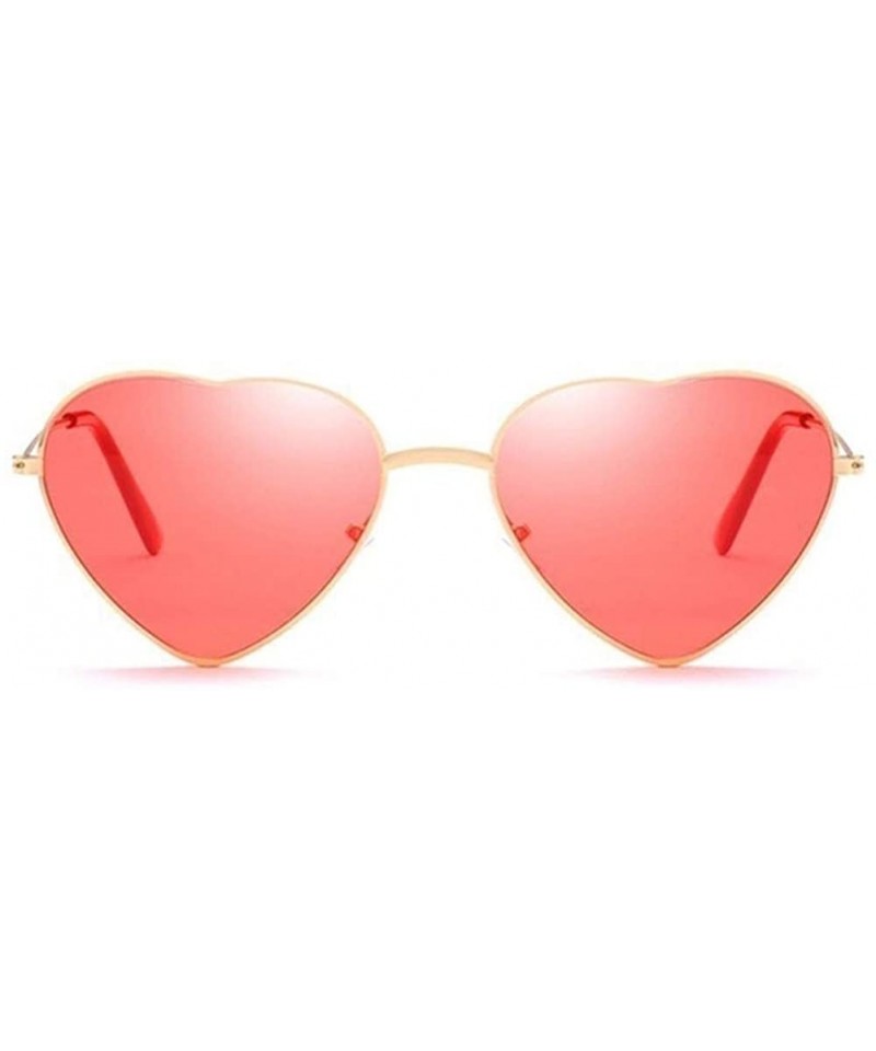Retro Cat Eye Heart Sunglasses Women Metal Frame Mirror Uv400 Sun